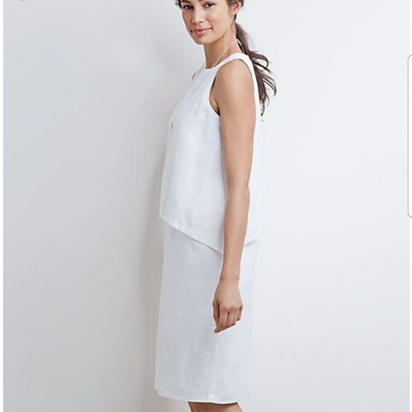 J. Jill | Dresses | Jjill Pure Jill Tiered Linen Dress In White | Poshmark